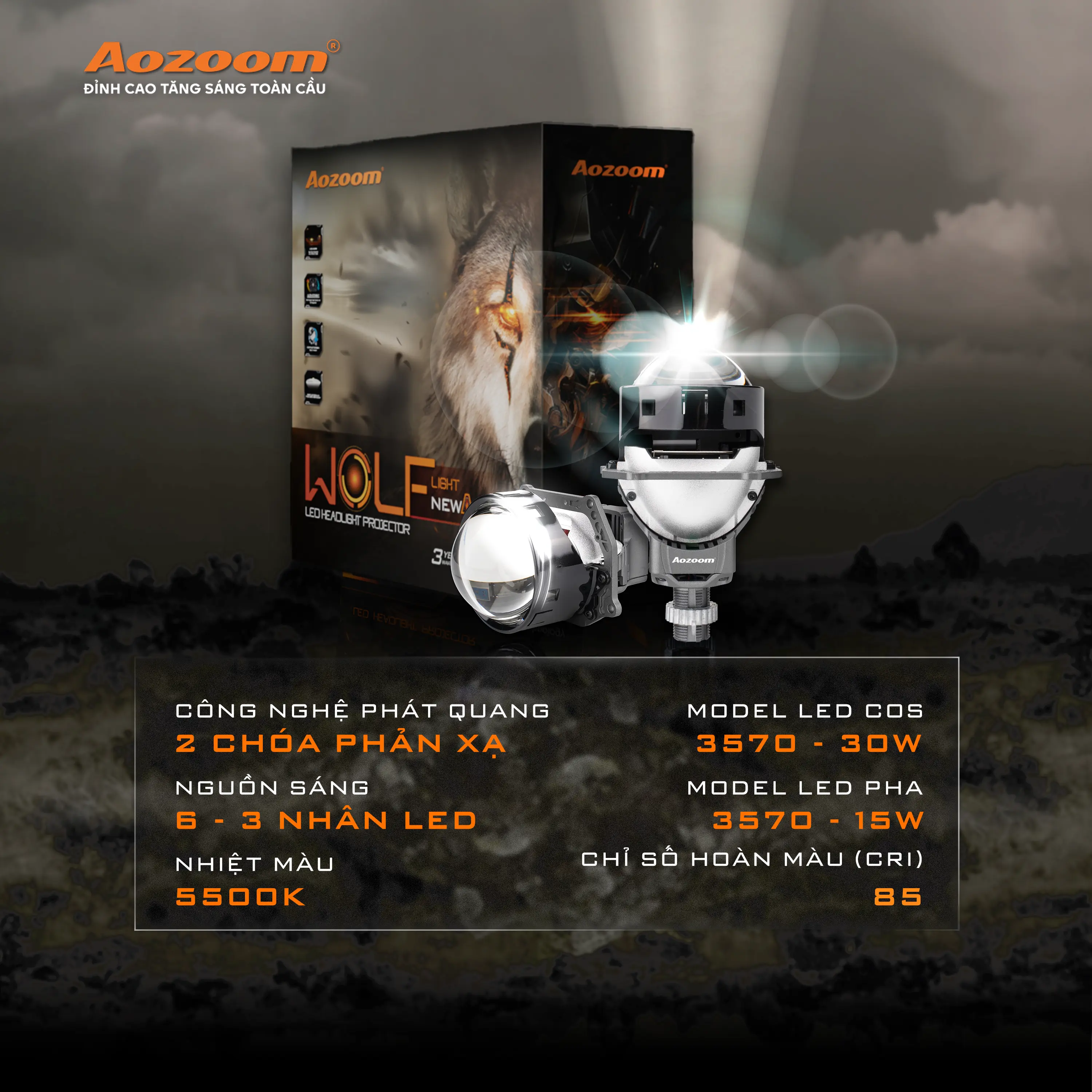 Bi Led Wolf Light New Arrival chính hãng AOZOOM